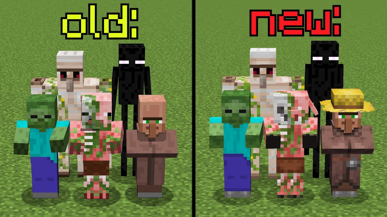 minecraft mobs: old vs new - YouTube