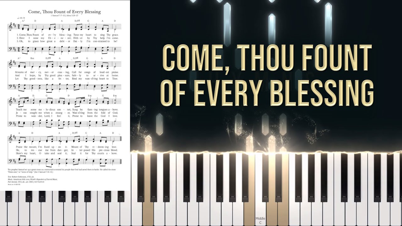 1001 - Come, Thou Fount of Every Blessing (Piano/Organ Tutorial) - YouTube