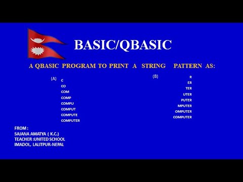 A QBASIC PROGRAM TO PRINT GIVEN STRING PATTERN - YouTube