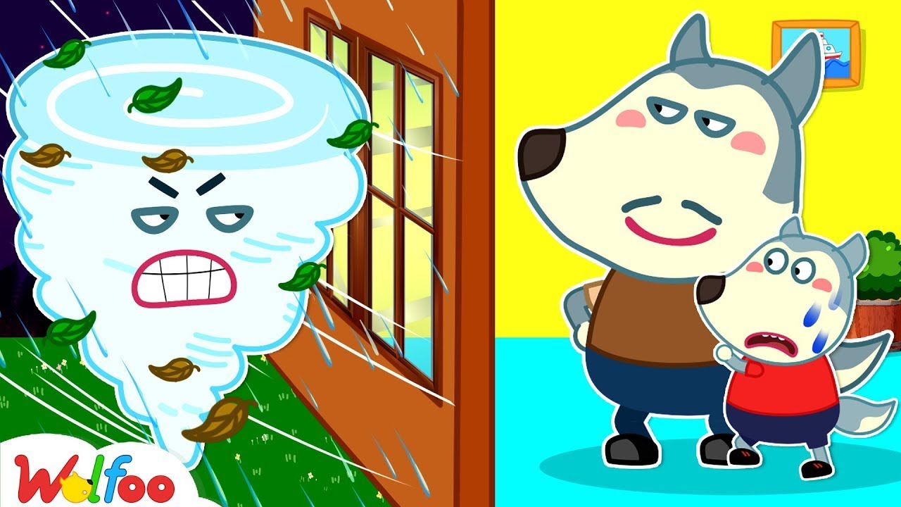 Daddy, There's a Storm! What Should We Do ? | Wolfoo Learns Safety Tips ...