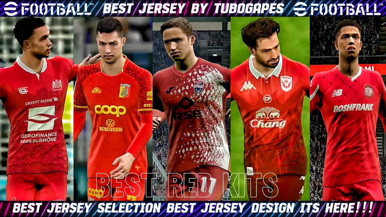 Top 5 Kits! Best Red kits efootball 2024🔥 - YouTube