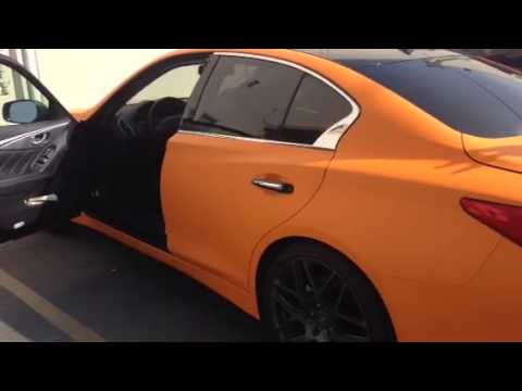 Matte orange infiniti Q50 - YouTube