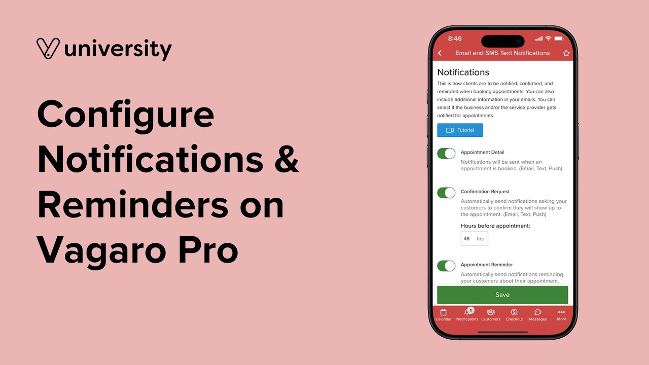 How to Configure Notifications and Reminders on Vagaro Pro App - YouTube
