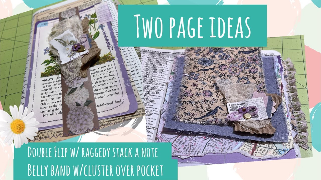 2 Page Ideas that use up junk & scraps! Double flip w/ raggedy stack a ...
