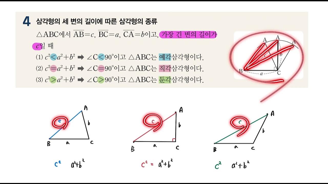 8 삼각형의 세 변의 길이에 따른 삼각형의 종류 - YouTube