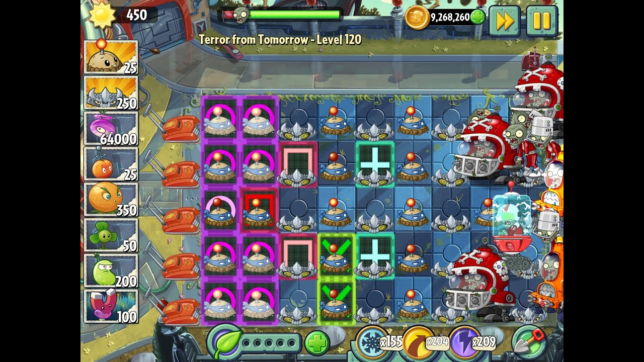 Plants vs Zombies 2 Terror from Tomorrow Level 120 - The Real ...