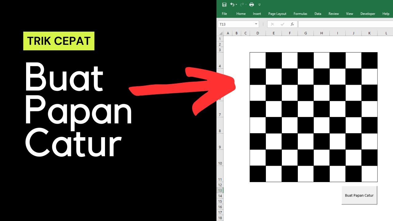 Trik Cepat Cara Membuat Papan Catur di Excel - YouTube