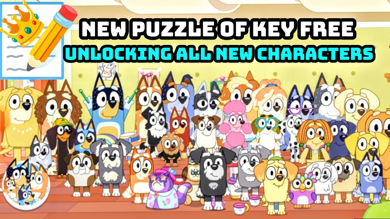 Bluey Let's Play New Puzzle Of Key Free Unlocking All New Characters In ...