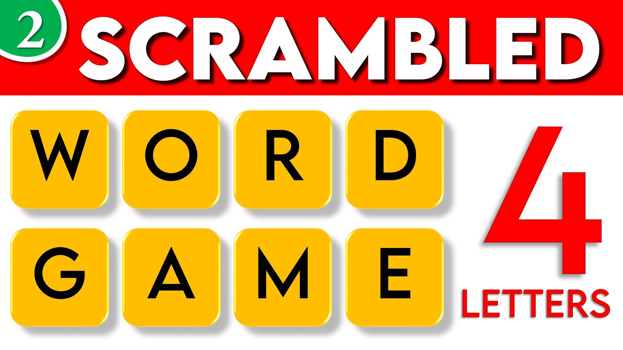 Scrambled word game with 4 Letters | Guess the Word Game | WORD QUIZ ...