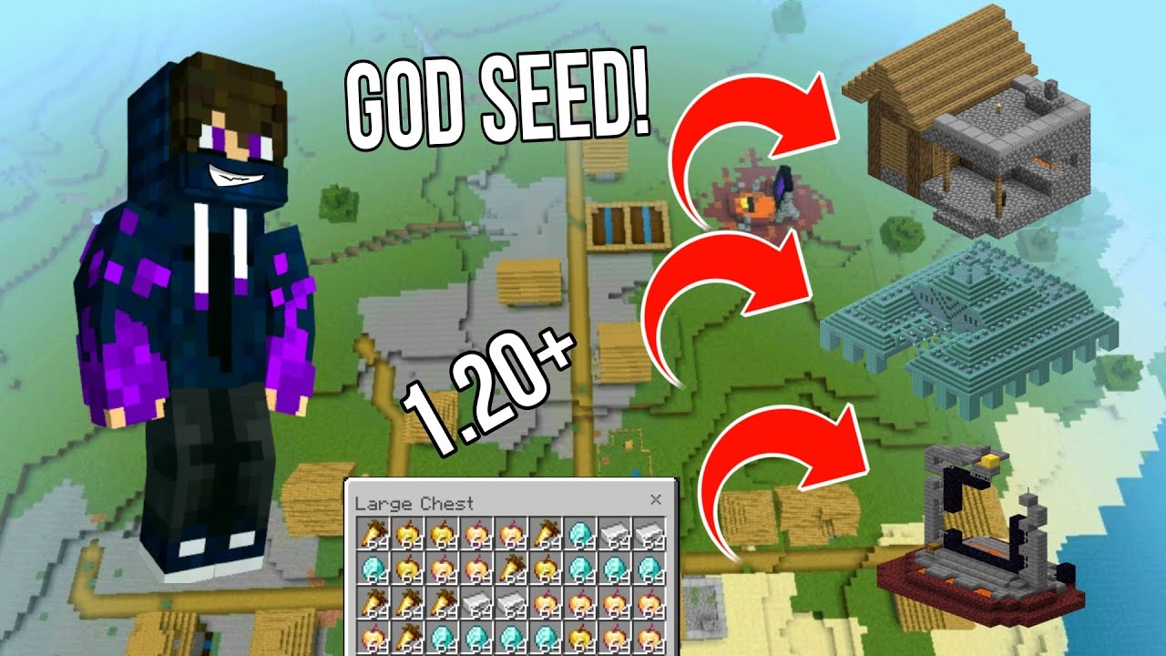 God seed for minecraft 1.20 || minecraft bedrock || best seed for ...