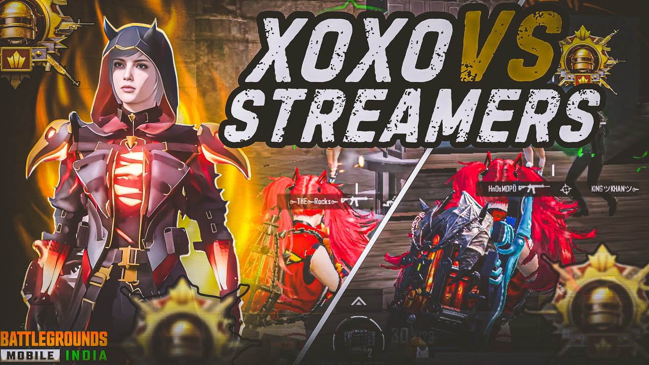 PLAYING XOXO VS STREAMERS IN TOP 100🔥 CONQUEROR LOBBY😎 || BATTLEGROUND ...