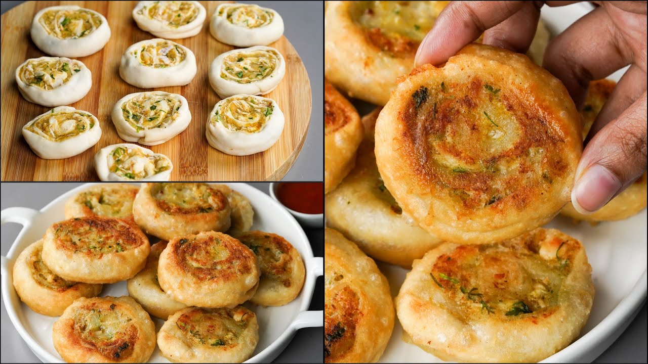 Potato Chicken Swirl Roll Recipe | Chicken Swirl Snacks Recipe | Aloo ...