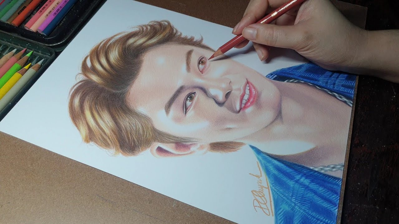 How to draw Ding Yu Xi (丁禹兮/ Đinh Vũ Hề) in color pencils| Drawing with ...