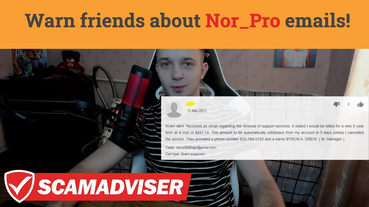 Nor_Pro email - scam or legit notice that you need to pay for something ...