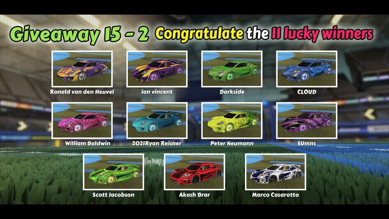 11 Winners Of Rocket League Weekly Giveaway 15-2, Get Jager 619 RS ...