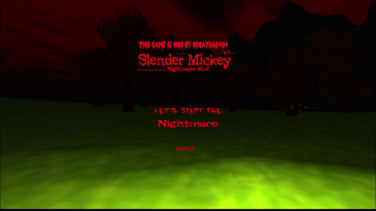 Slender Mickey Nightmare Mod Main Menu - YouTube