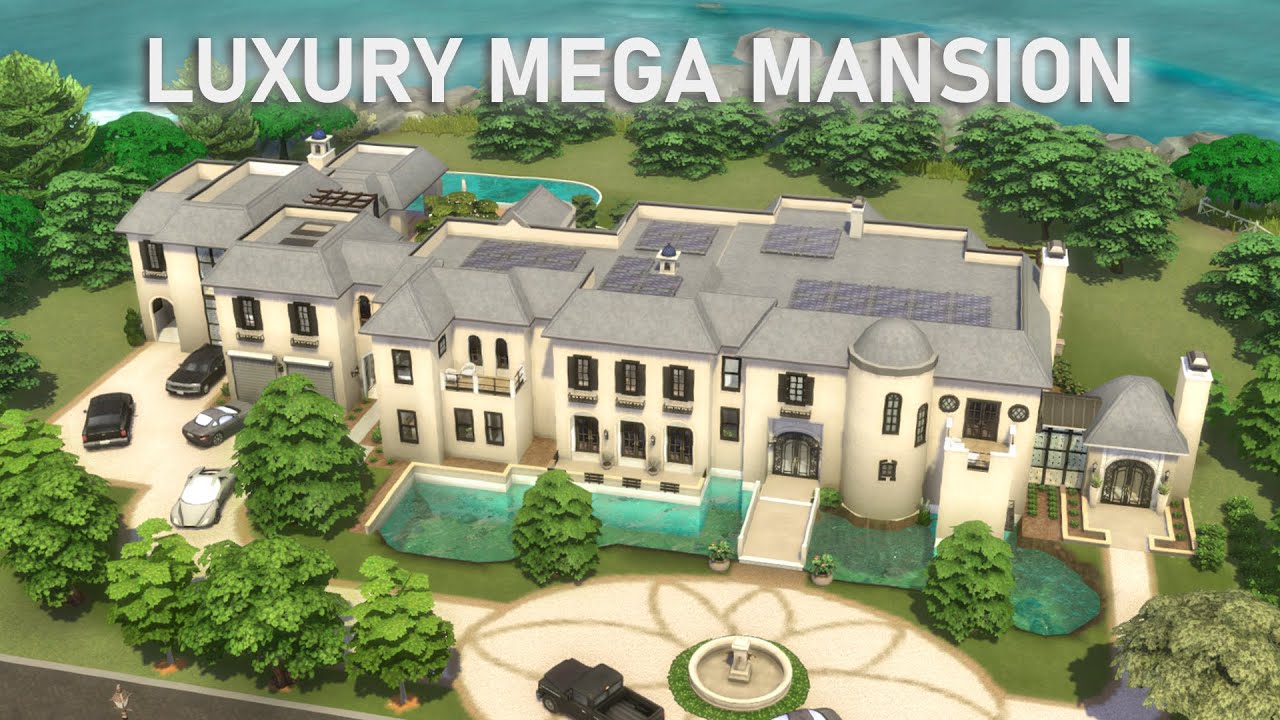 Luxury Mega Mansion + Tour | Sims 4 Speed Build | No CC - YouTube