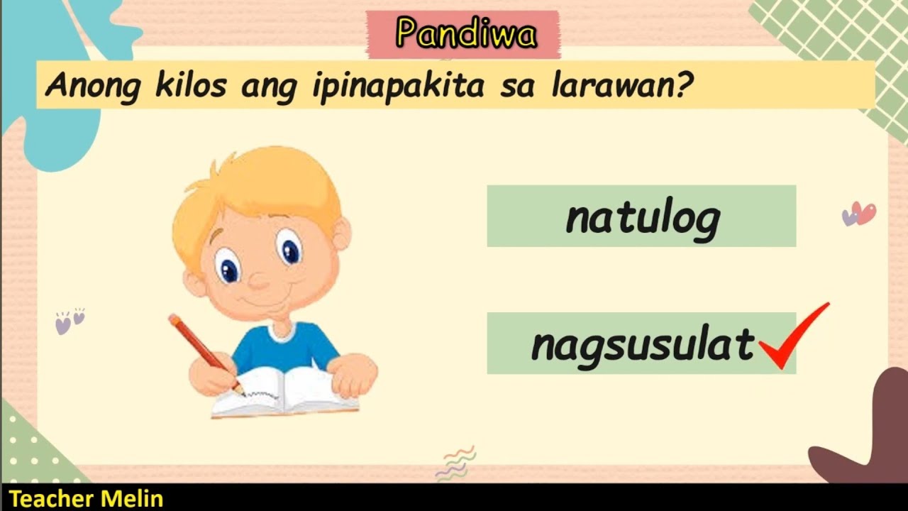 PANDIWA ( MGA SALITANG KILOS) FILIPINO - YouTube