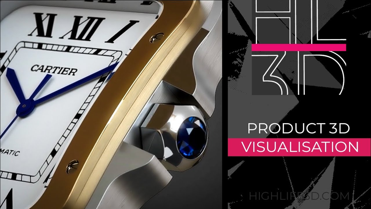 Product 3D Visualization | 3D Animation | Cartier Santos Watch - YouTube