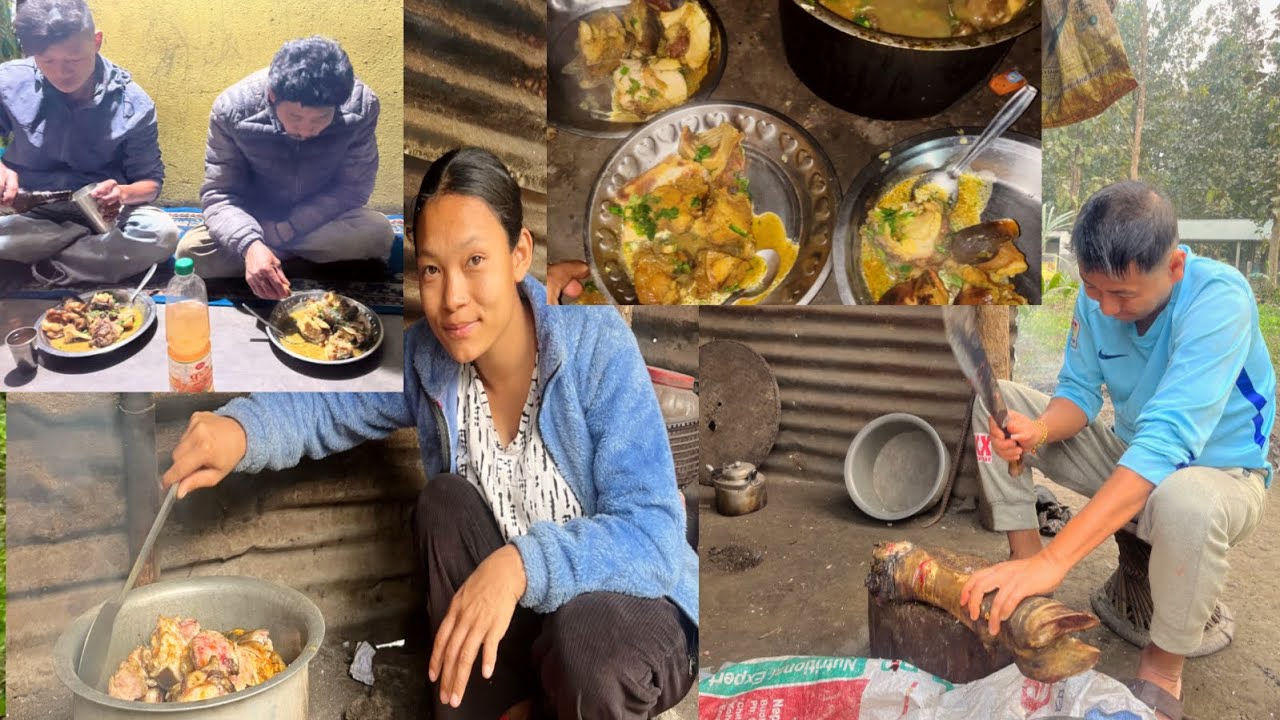 Buff bone marrow | Nepali style | Buffalo cooking - YouTube