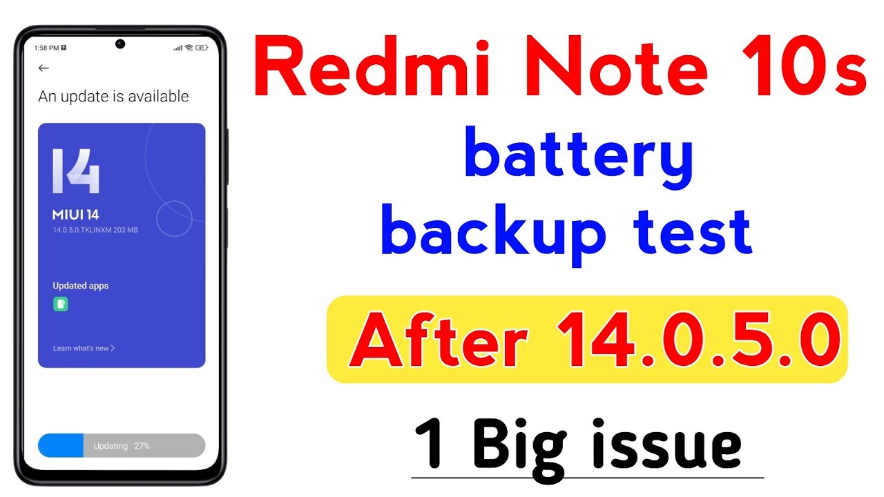 Redmi Note 10s Battery backup Test after 14.0.5.0 //1+ big issue After ...