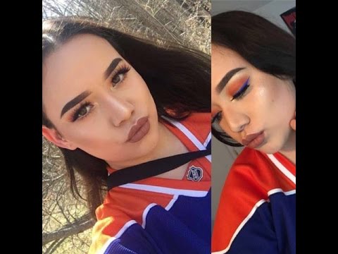 Edmonton Oilers Inspired Makeup Look - YouTube