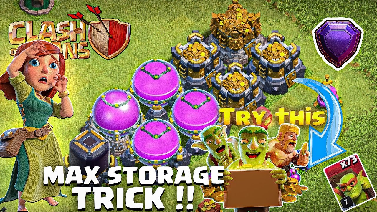 Fill Your 3 Storages Using This TRICK !! How to MAX Your COC Storages ...
