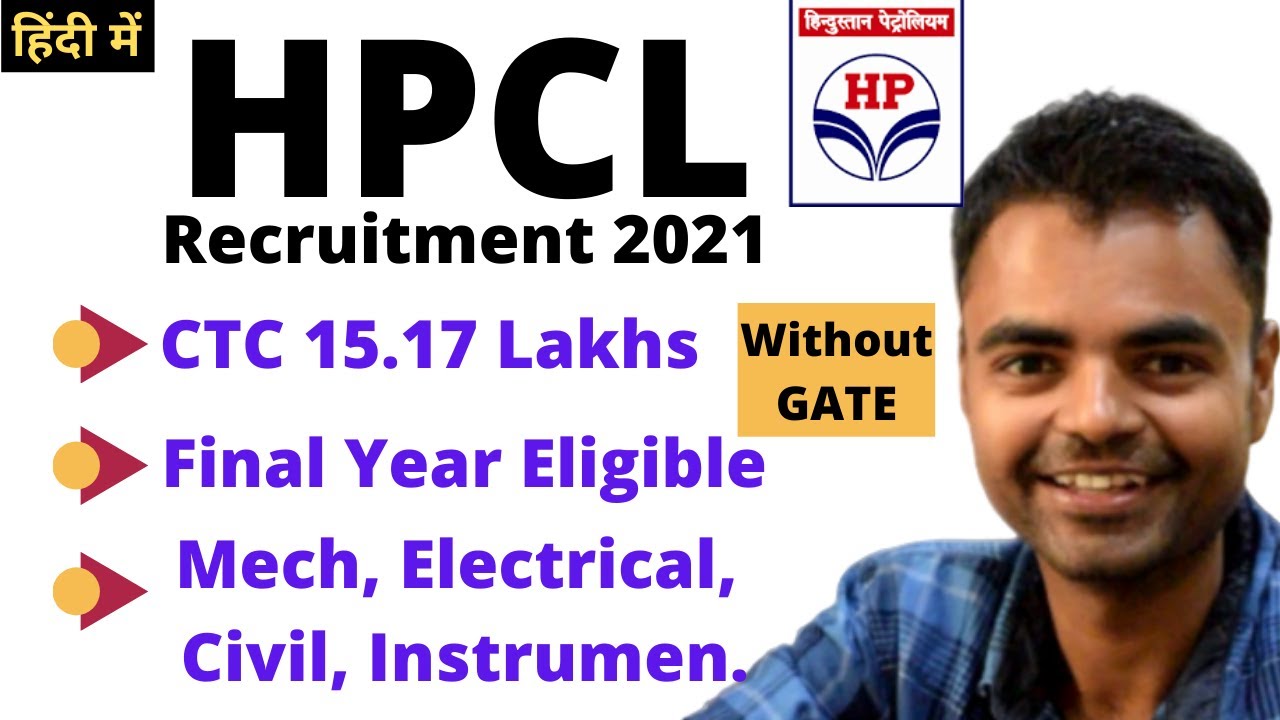 HPCL Recruitment 2021- Without GATE, Final Year Eligible, Best Books ...