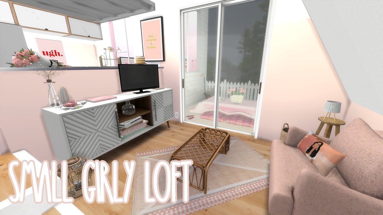 SMALL PINK GIRLY LOFT | The Sims 4 | CC Speed Build - YouTube