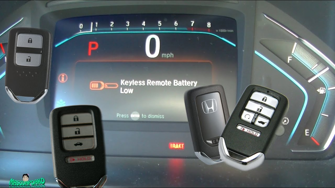 How To Replace Honda Remote Key FOB Battery - YouTube