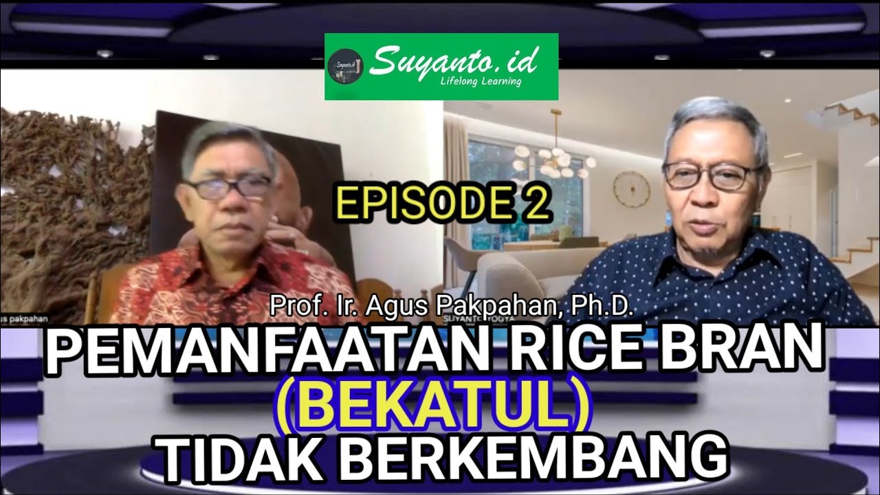 Prof. Agus Pakpahan, Ph.D: Kebijakan Pangan Tanpa Bekatul (Rice Bran ...