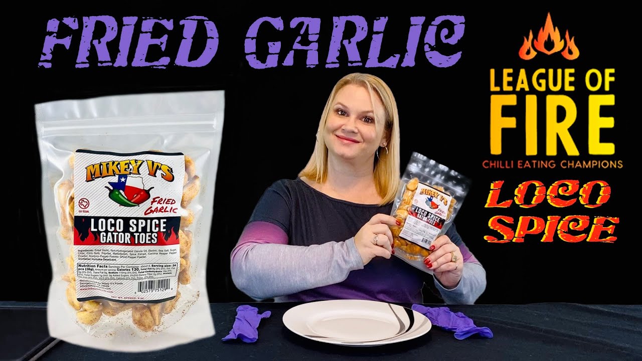 Eating Fried Garlic | Gator Toes Spicy Food Challenge - YouTube