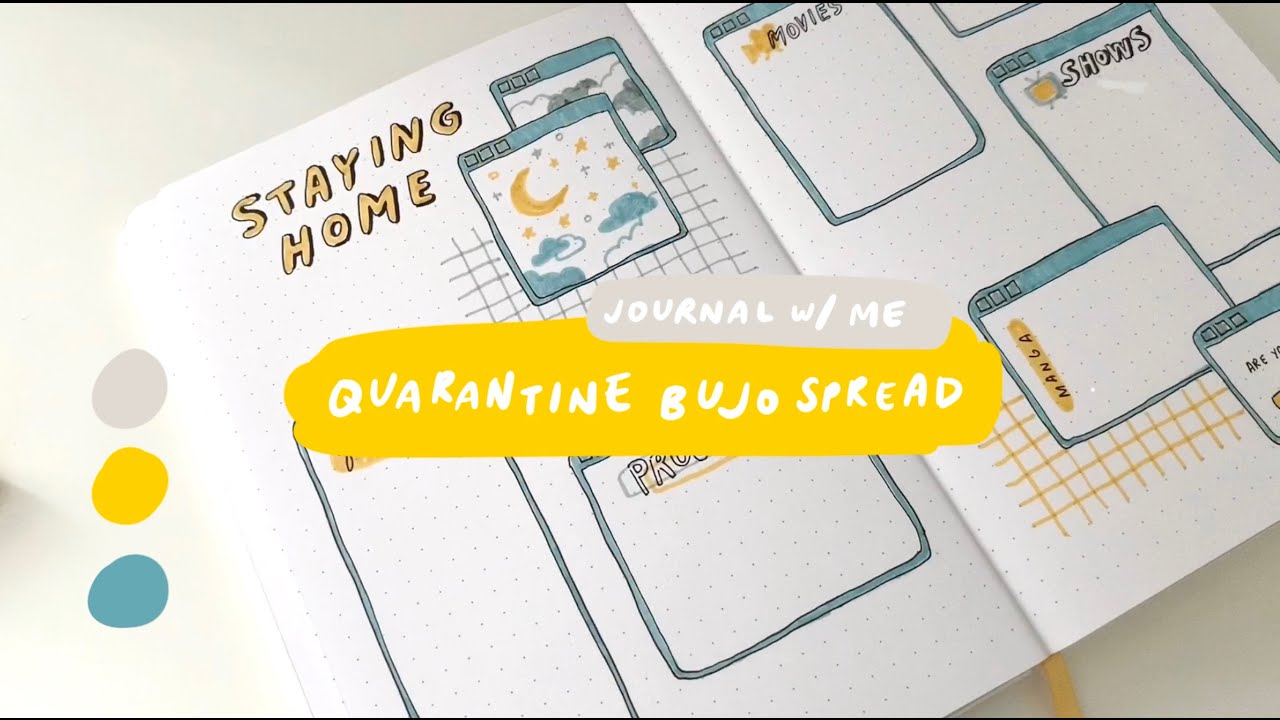 journal with me - a quarantine bullet journal spread/media tracker ...