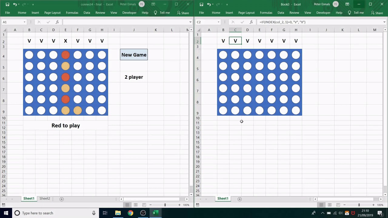 Connect 4 Excel And Vba Tutorial Youtube