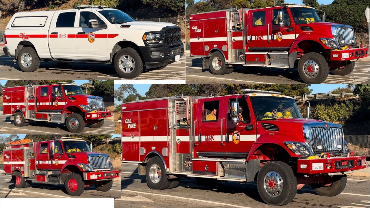 *RARE* CAL-FIRE Battalion Chief 1115 & 5 CAL-FIRE Engines Responding to ...
