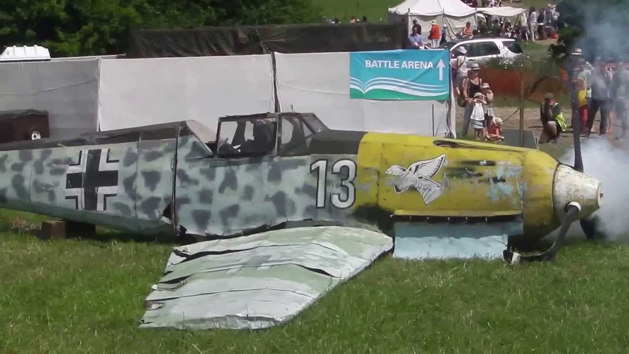 downed german fighter and pilot captured - YouTube