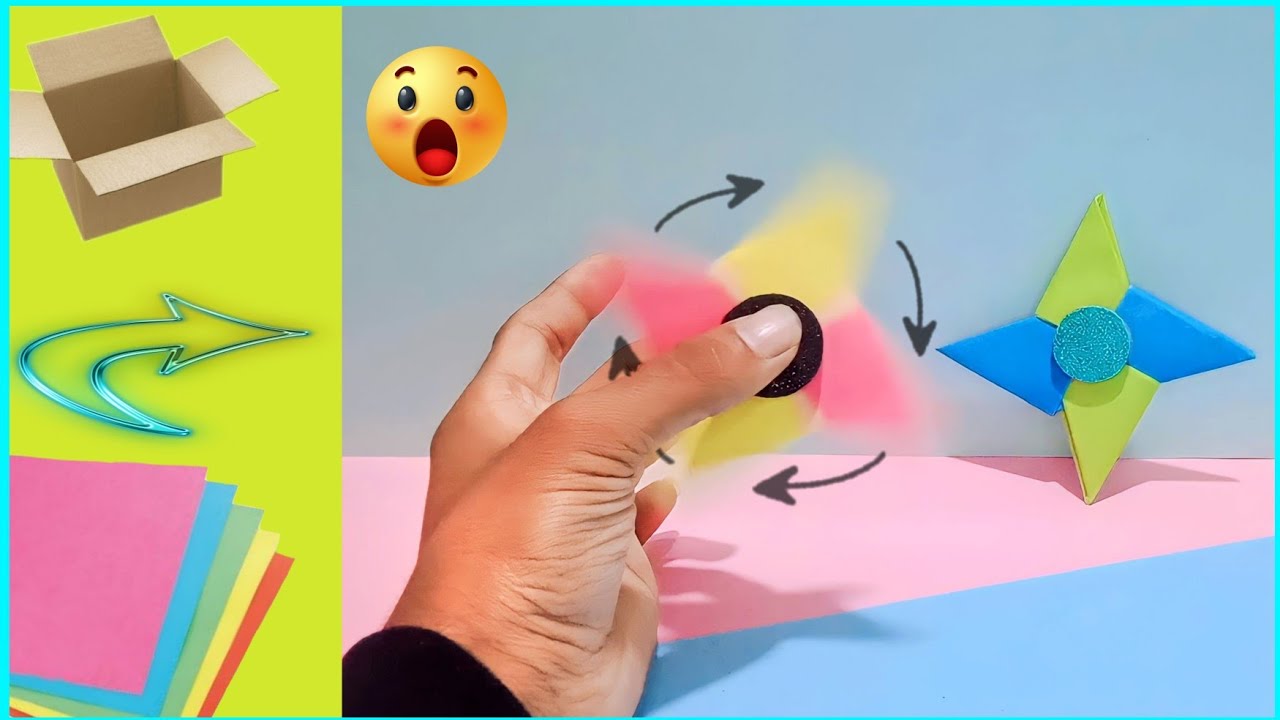 How to make a paper Fidget spinner 😮 - YouTube