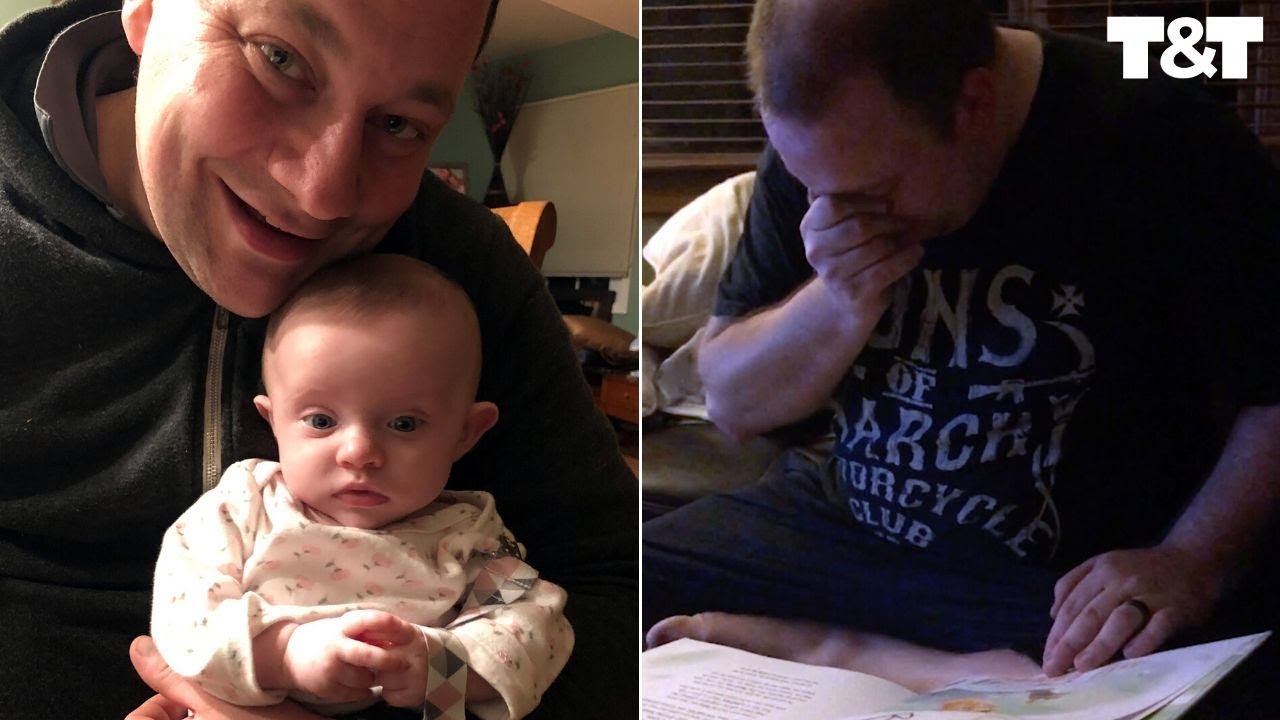 Emotional Dad Struggles To Read First Page Of Book About Daughter - YouTube