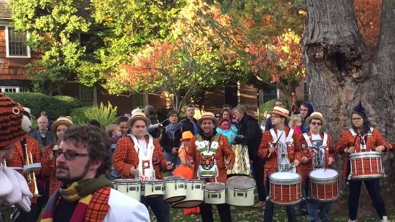 Princeton university marching band at the annual Halloween parade - YouTube