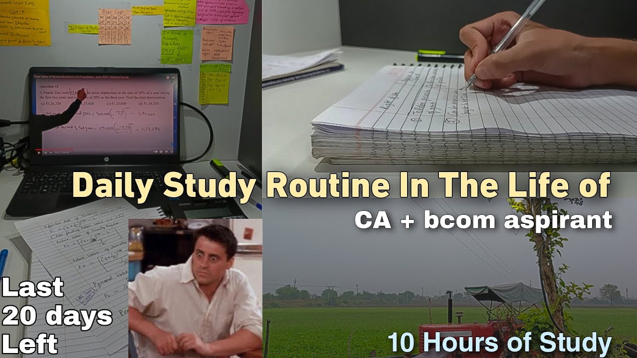 Daily study routine in the life of CA + bcom student | ca aspirant ...