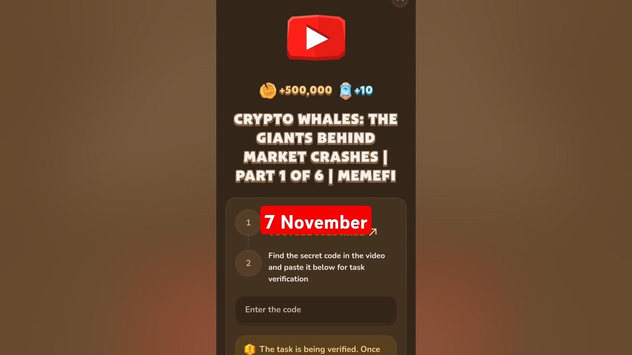 Crypto Whales: The Giants Behind Market Crashes | Part 1 Of 6 | MemeFi - YouTube