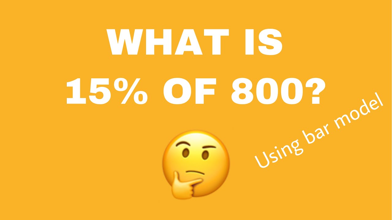 HOW TO SOLVE PERCENT PROBLEMS USING BAR MODELS - YouTube