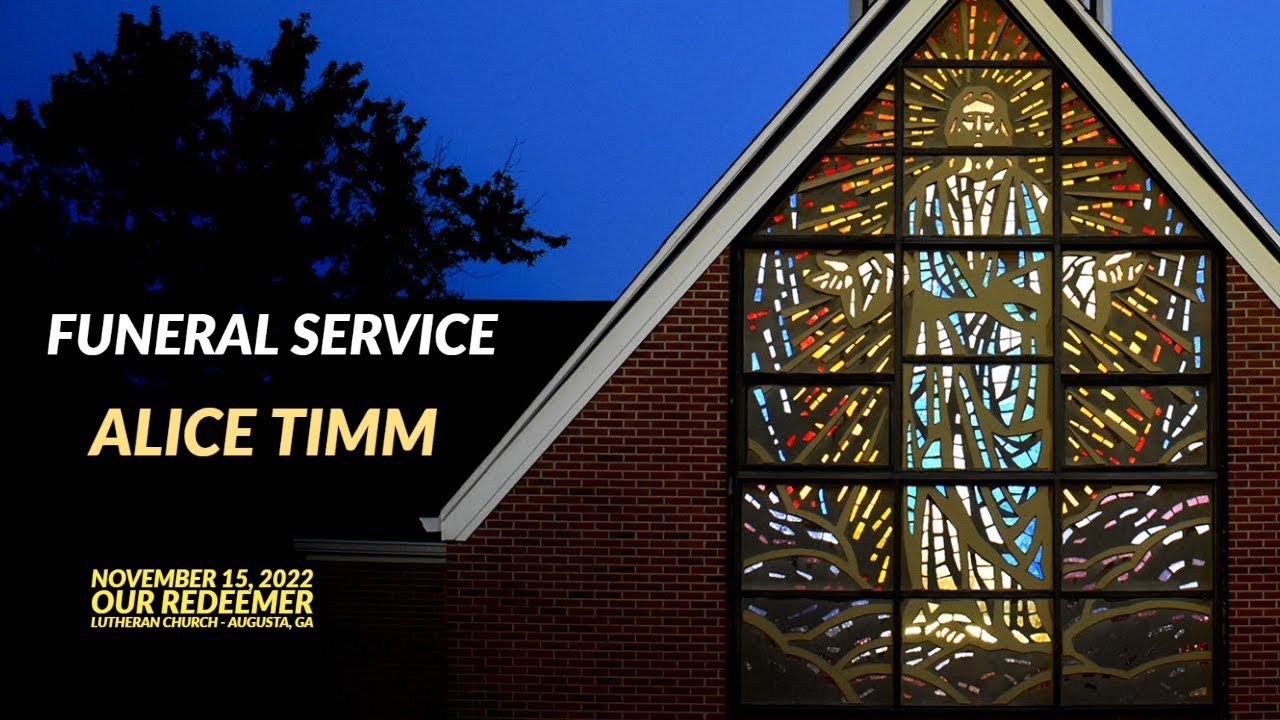 Funeral Service - Alice Timm - Nov 15, 2022 - YouTube
