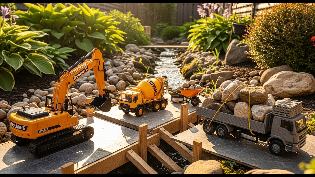 Golden Flow RC Bridge Deck Pour! Real Hydraulics & Concrete on a Mega ...