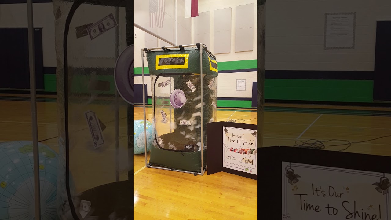 School Fundraising Cash Cube Money Machine - YouTube