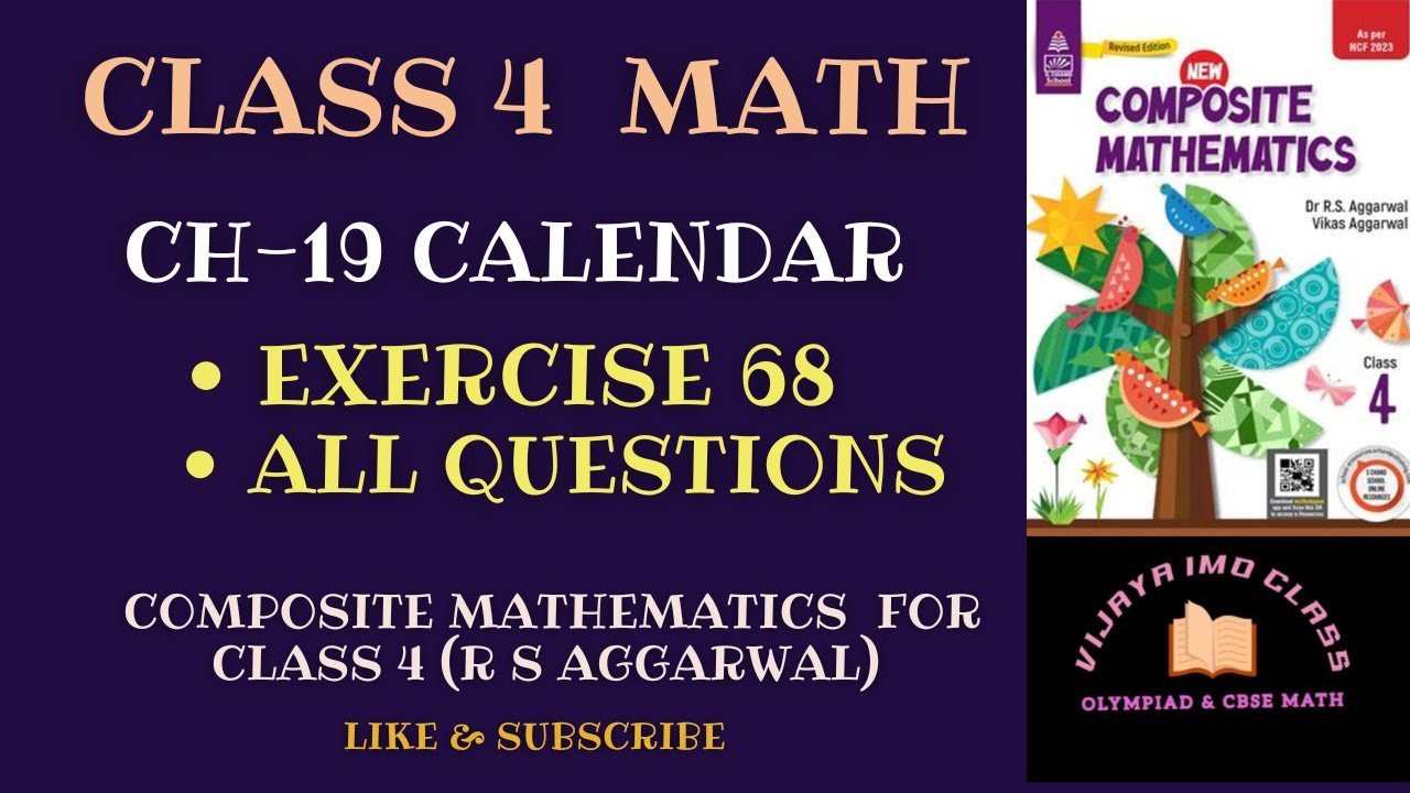 R S Aggarwal Solution Class 4th Math | Chapter-19 Calendar | Exercise-68 - YouTube