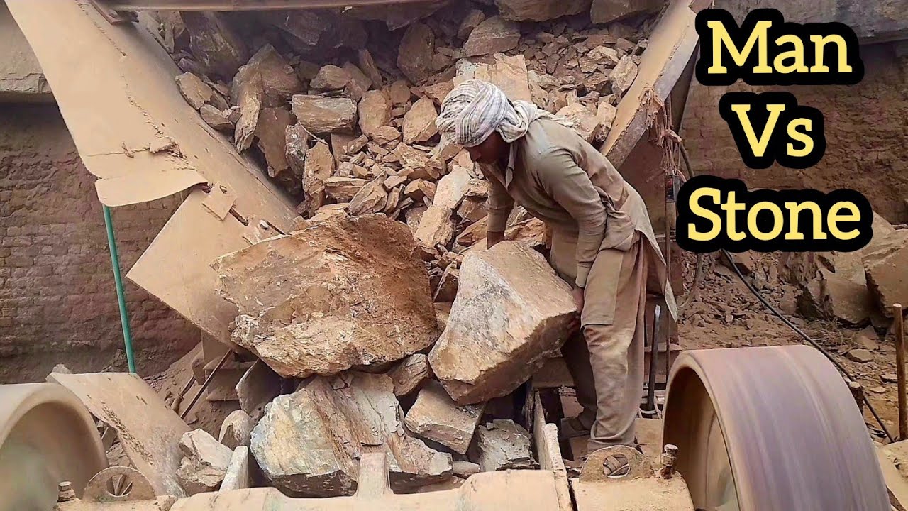 Man Vs Stone | Satisfying Stone Crushing Process Big Rock Crusher ...