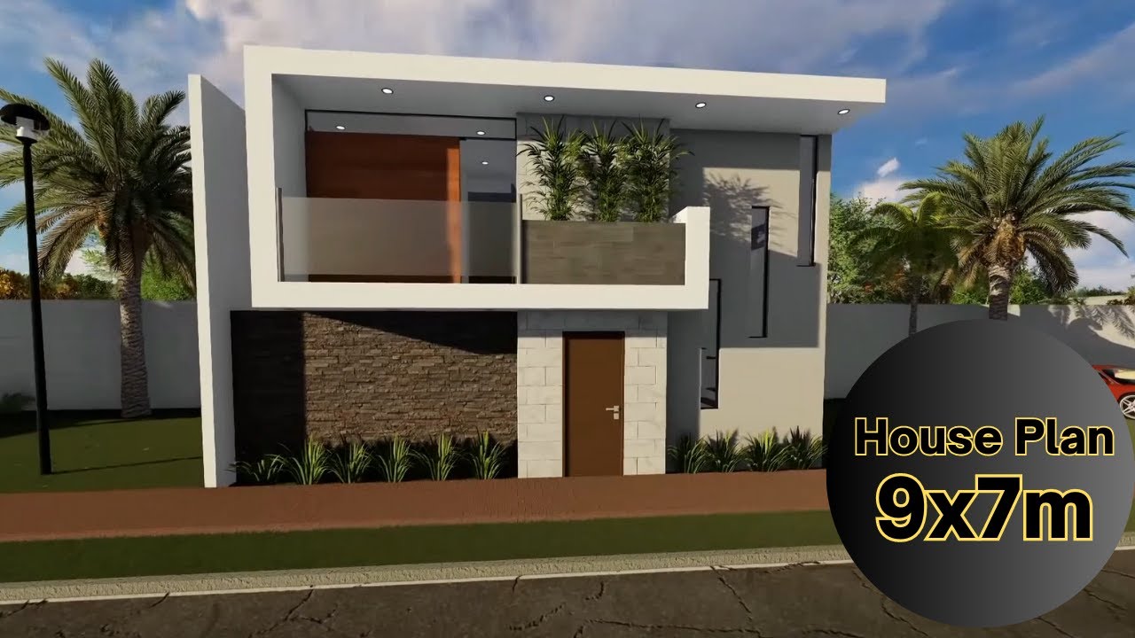 🏠 House Plan 9x7 m + 4 Bedrooms / Plans & 3D Designs - YouTube