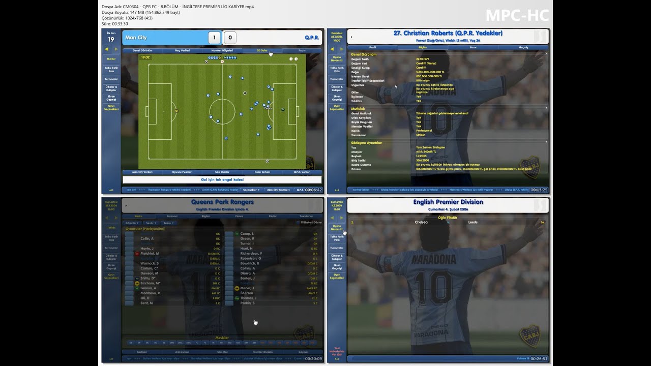 CM0304 - QPR FC - 8.BÖLÜM - İNGİLTERE PREMİER LİG KARİYER - YouTube