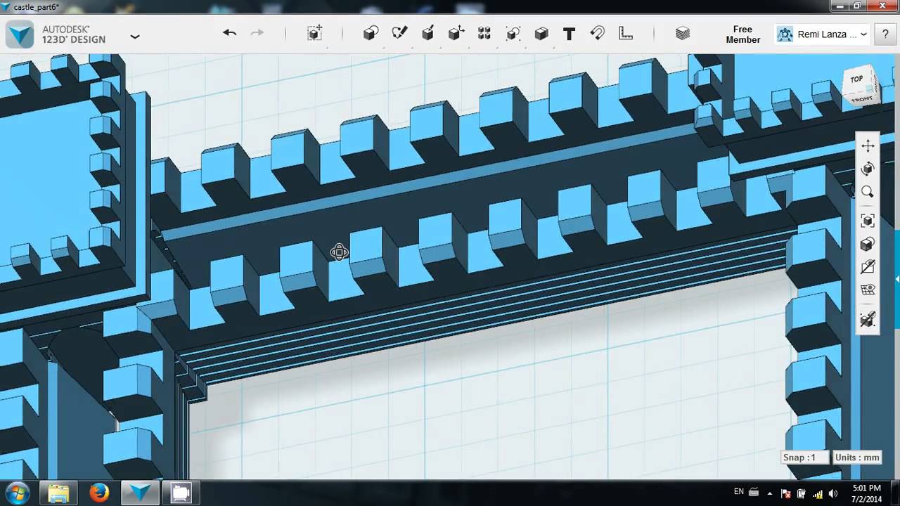 Autodesk 123D - Castle Tutorial - Part 6 - YouTube